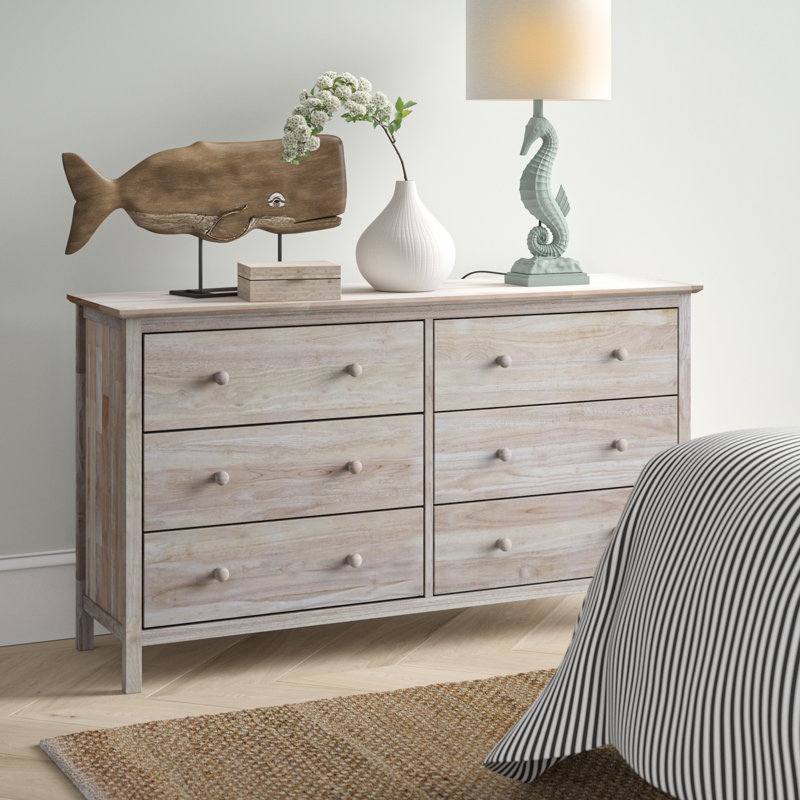 Highland Dunes Dufrene Solid Wood 6 Drawer Dresser Reviews Wayfair